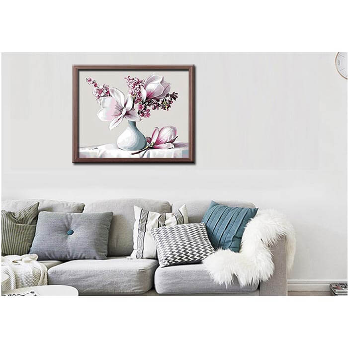 Malen nach zahlen orchideen in vase