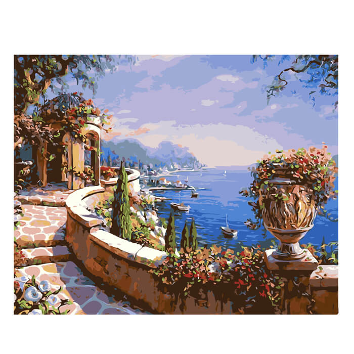 Malen nach zahlen natur see in italien