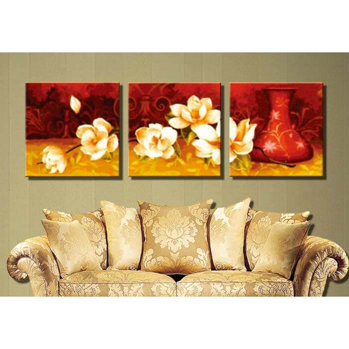 Malen nach zahlen triptychon stillleben